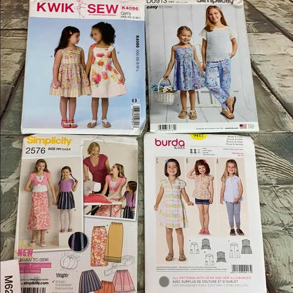 Other | Lot Of 4 Girls Sewing Patterns Size 31 | Poshmark